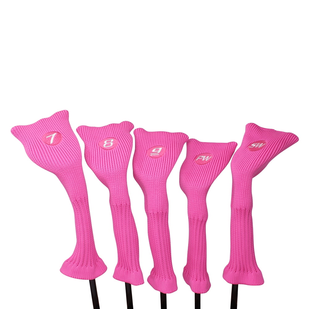 Majek All Hybrid Golf Club Pink Headcover Set 7-SW. Neoprene Acrylic ...