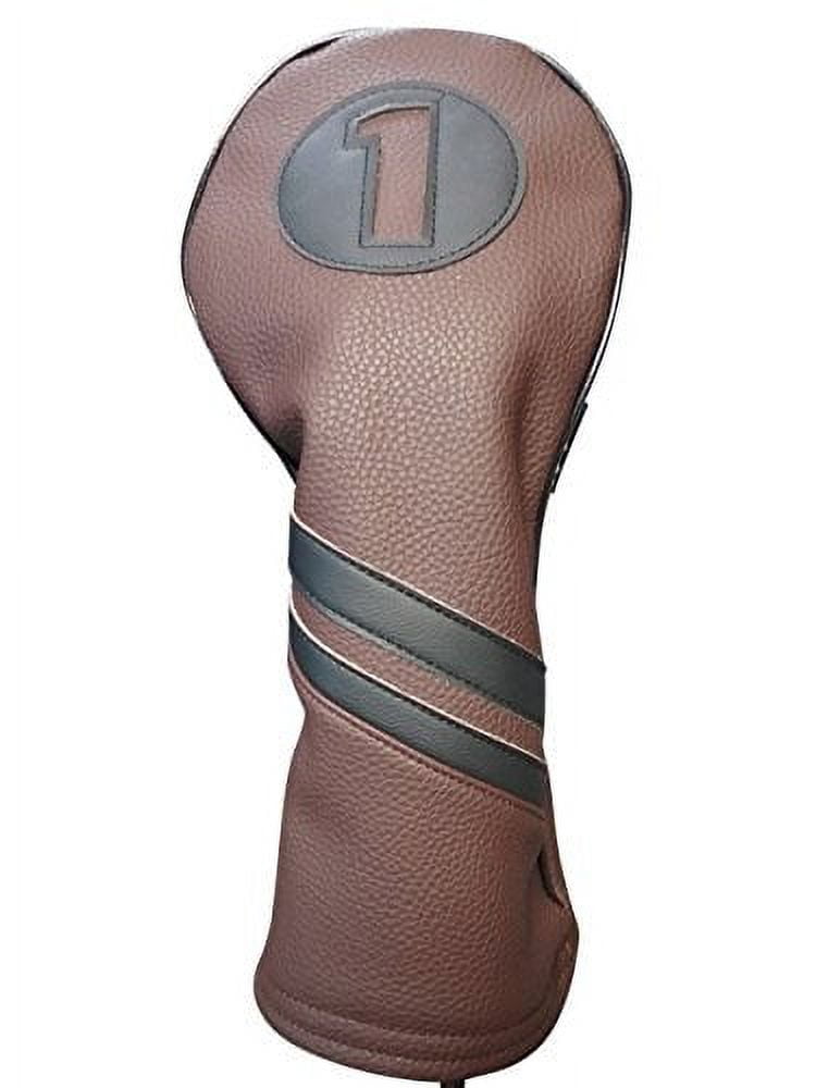 Majek Retro Golf Headcover Brown And Black Vintage Leather Style 1 ...