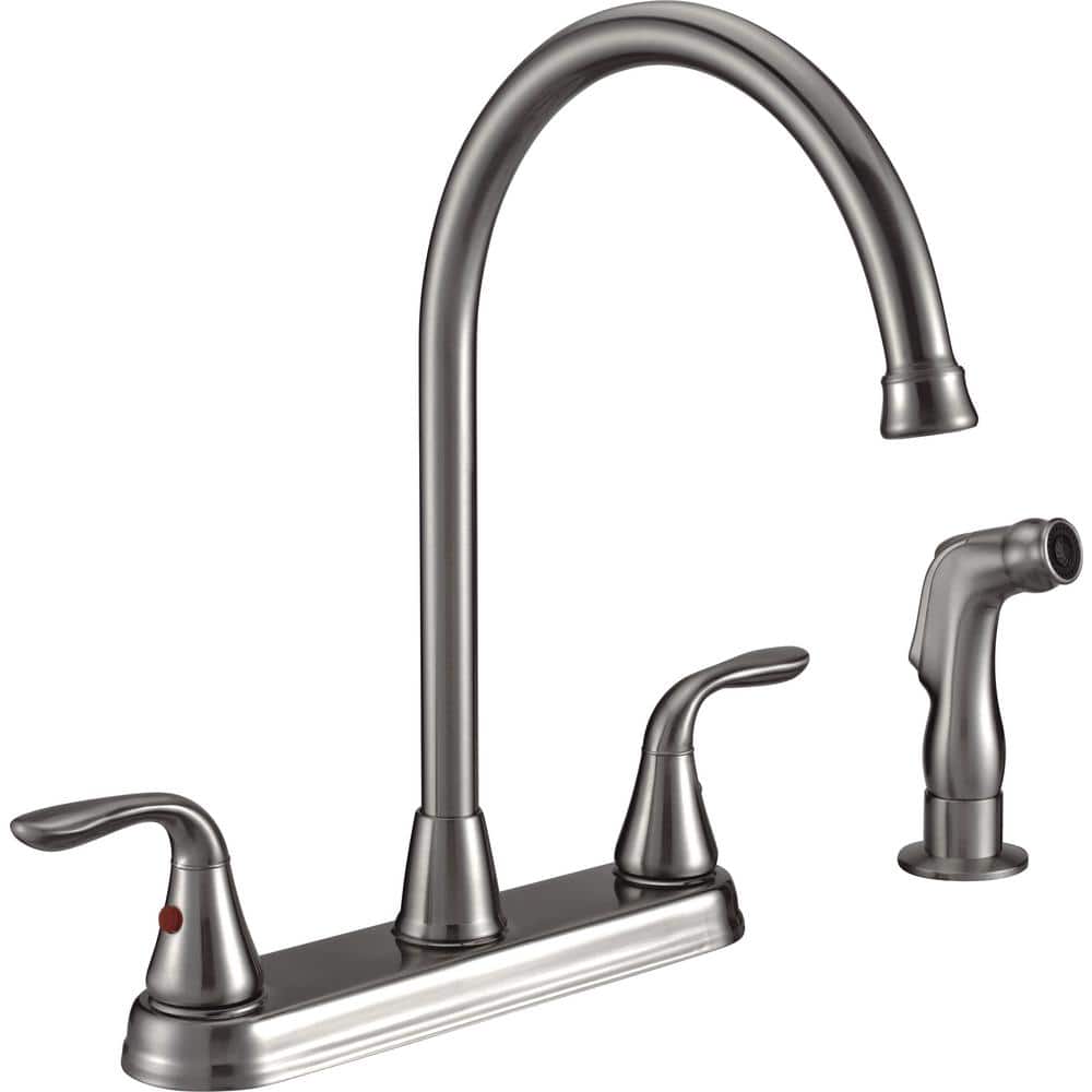 Majestic 2-Handle Standard Kitchen Faucet in Brushed Nickel - Walmart.com