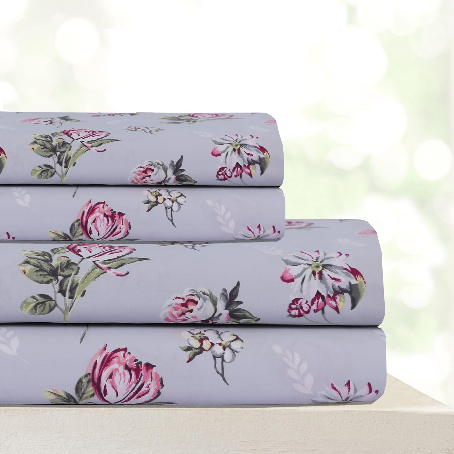 Home Sweet Home Dreams 3-Piece 400 Thread Count Emma Cotton Bed Sheet ...