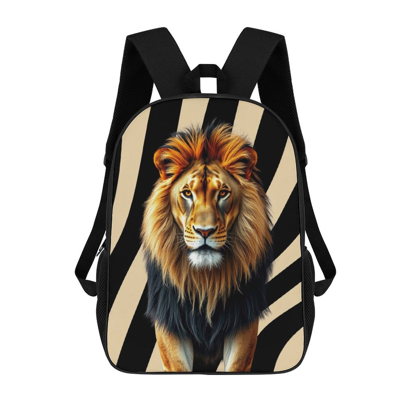 Majestic African LionZipper Backpack Book Bag Supplies 17 Inch Backpack ...