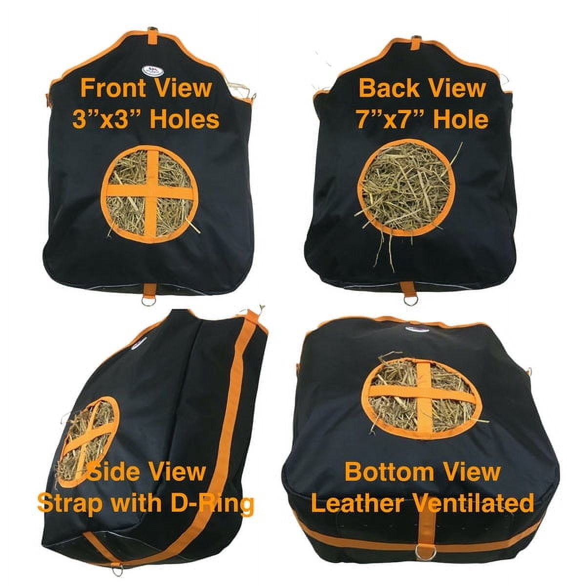 Majestic Ally Nylon Hay Feeder Tote Bag for Horse, Goat, Sheep - Double ...