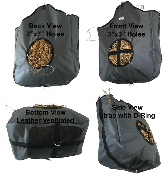 Majestic Ally Nylon Hay Feeder Tote Bag for Horse, Goat, Sheep - Double ...