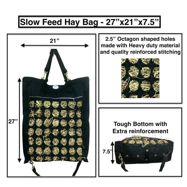 Majestic Ally Nylon Reflective 2.5" Octagon Hole Slow Feed Hay Bag for ...
