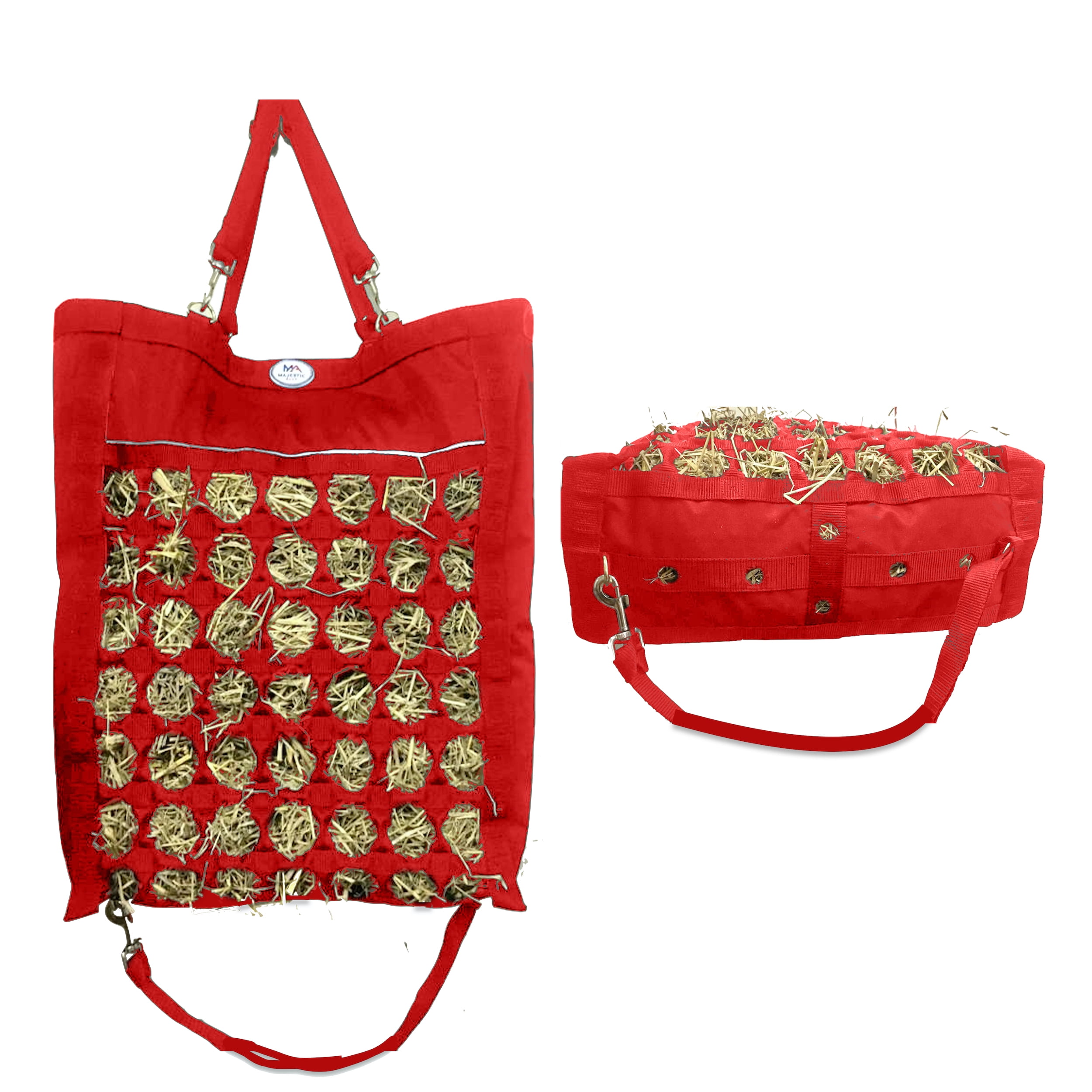 Majestic Ally Nylon Reflective 2.5" Octagon Hole Slow Feed Hay Bag for ...