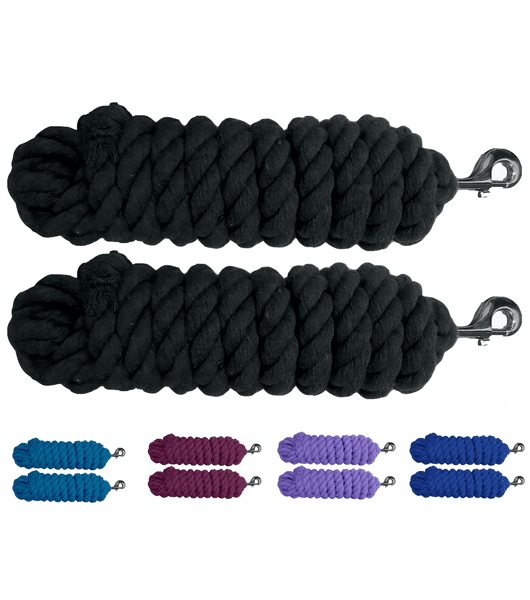 Majestic Ally Pack of 2 Solid Cotton Lead Rope for Horses & Livestock ...