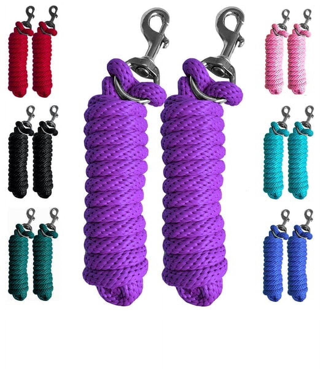Majestic Ally Pack of 2 Solid Poly Lead Rope for Horses & Livestock ...