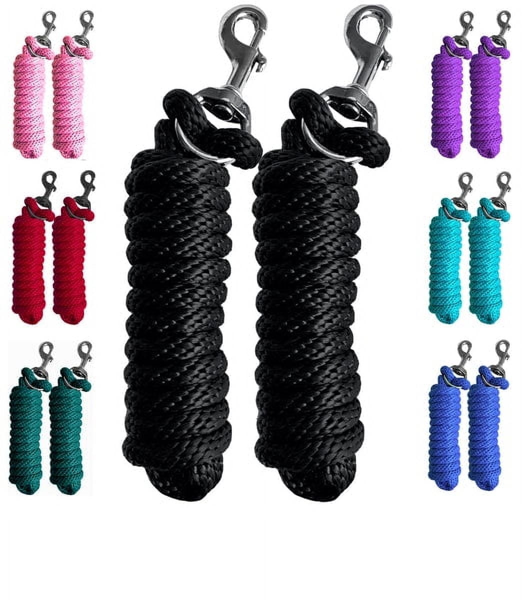 Majestic Ally Pack of 2 Solid Poly Lead Rope for Horses & Livestock ...