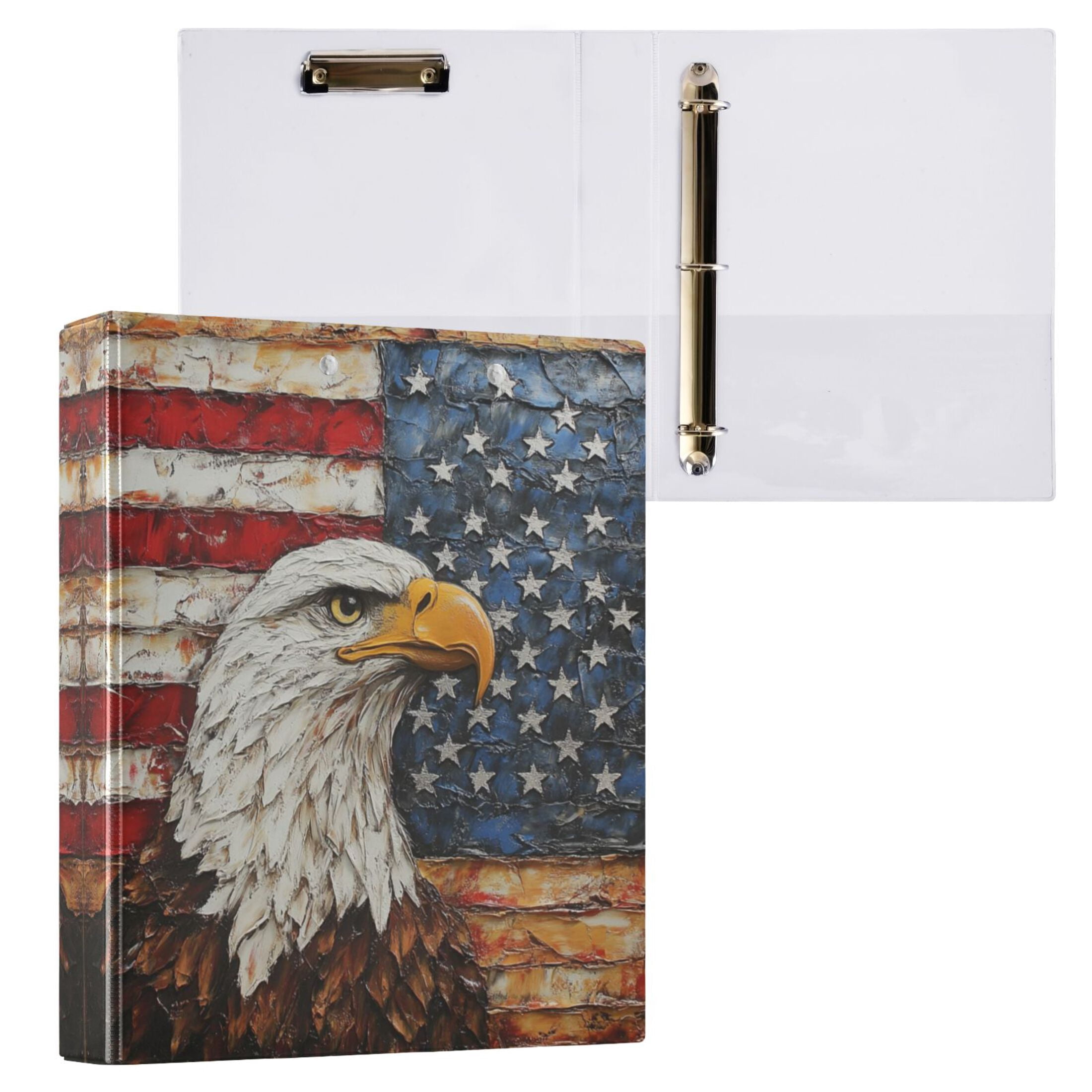 Majestic Bald Eagle 3 Ring Hardcover Binders 1.5in Round Rings for ...