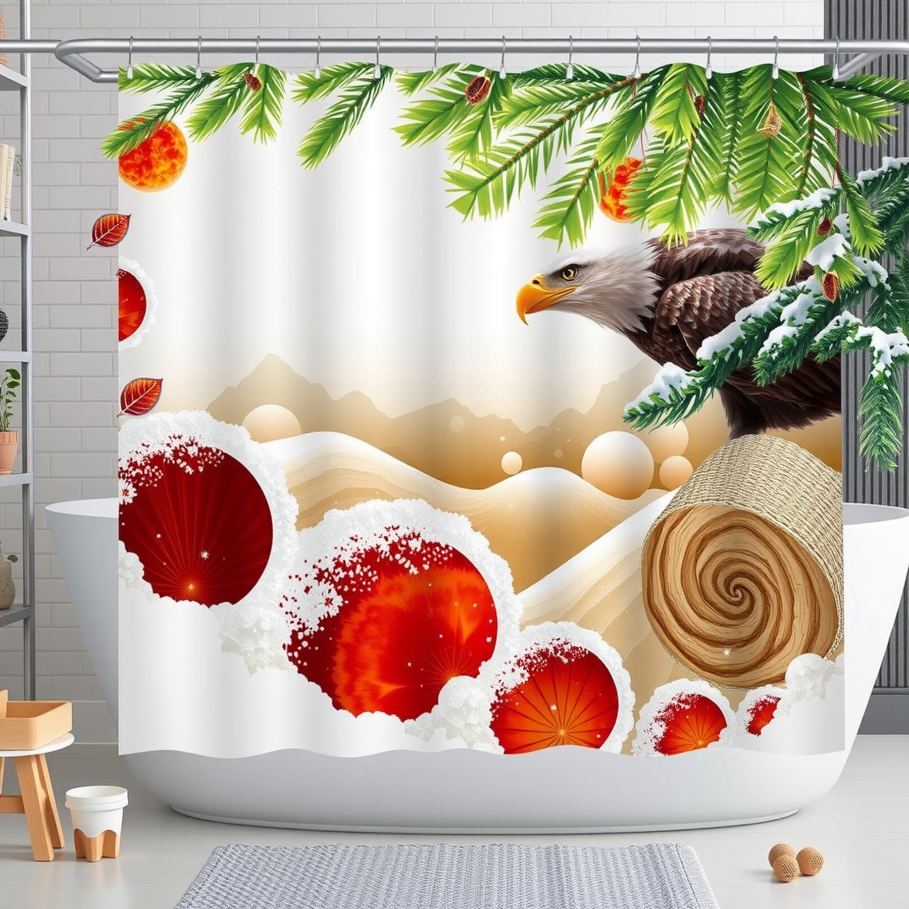 Majestic Bald Eagle Shower Curtain with Snowy Landscape - Walmart.com