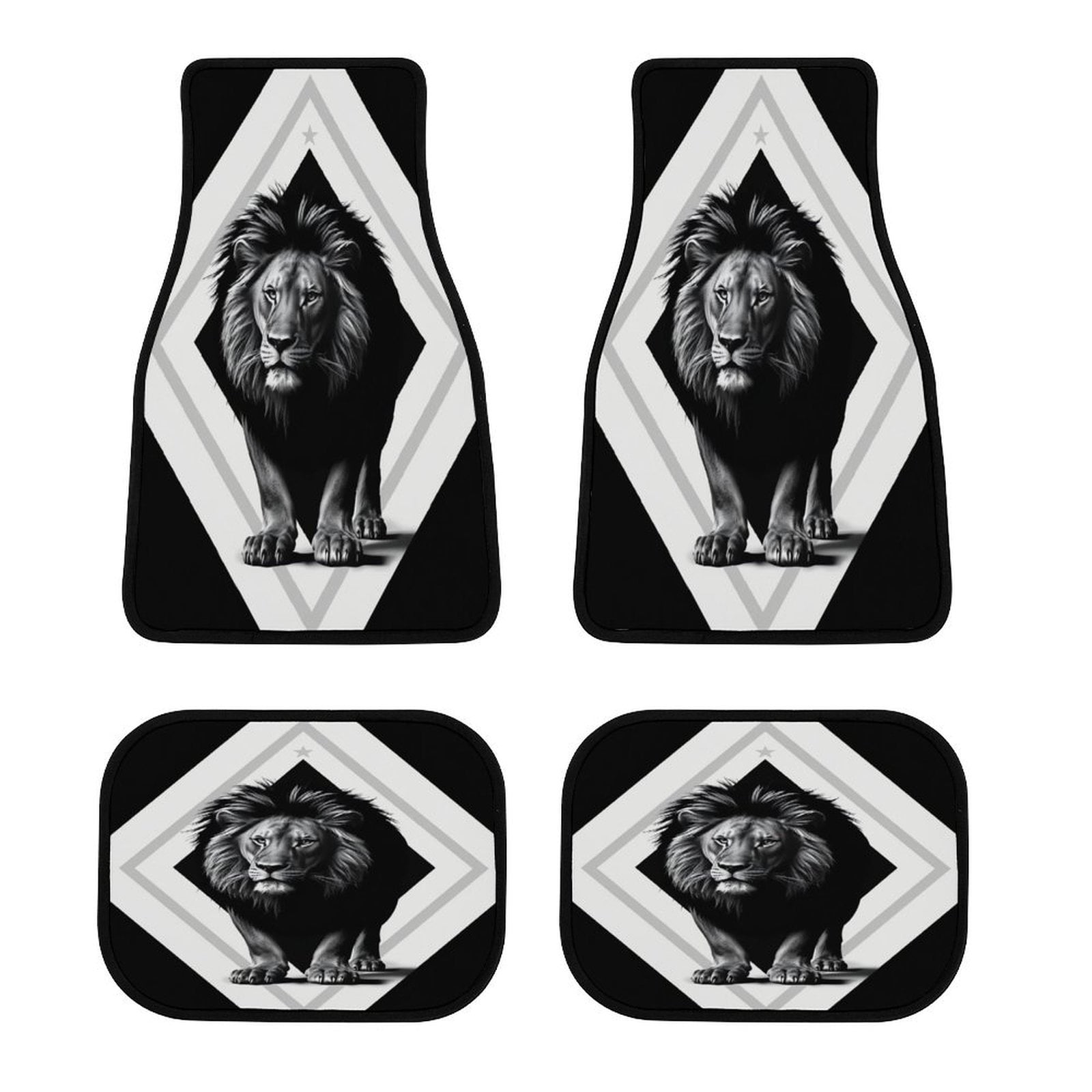 Majestic Black Lion Art Car Floor Mats 4 Pieces Car Floor Mats Full Set ...