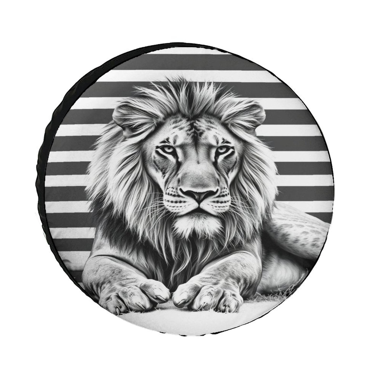 Majestic Black Lion Stripes Spare Tire Cover Weatherproof Wheel Camper ...