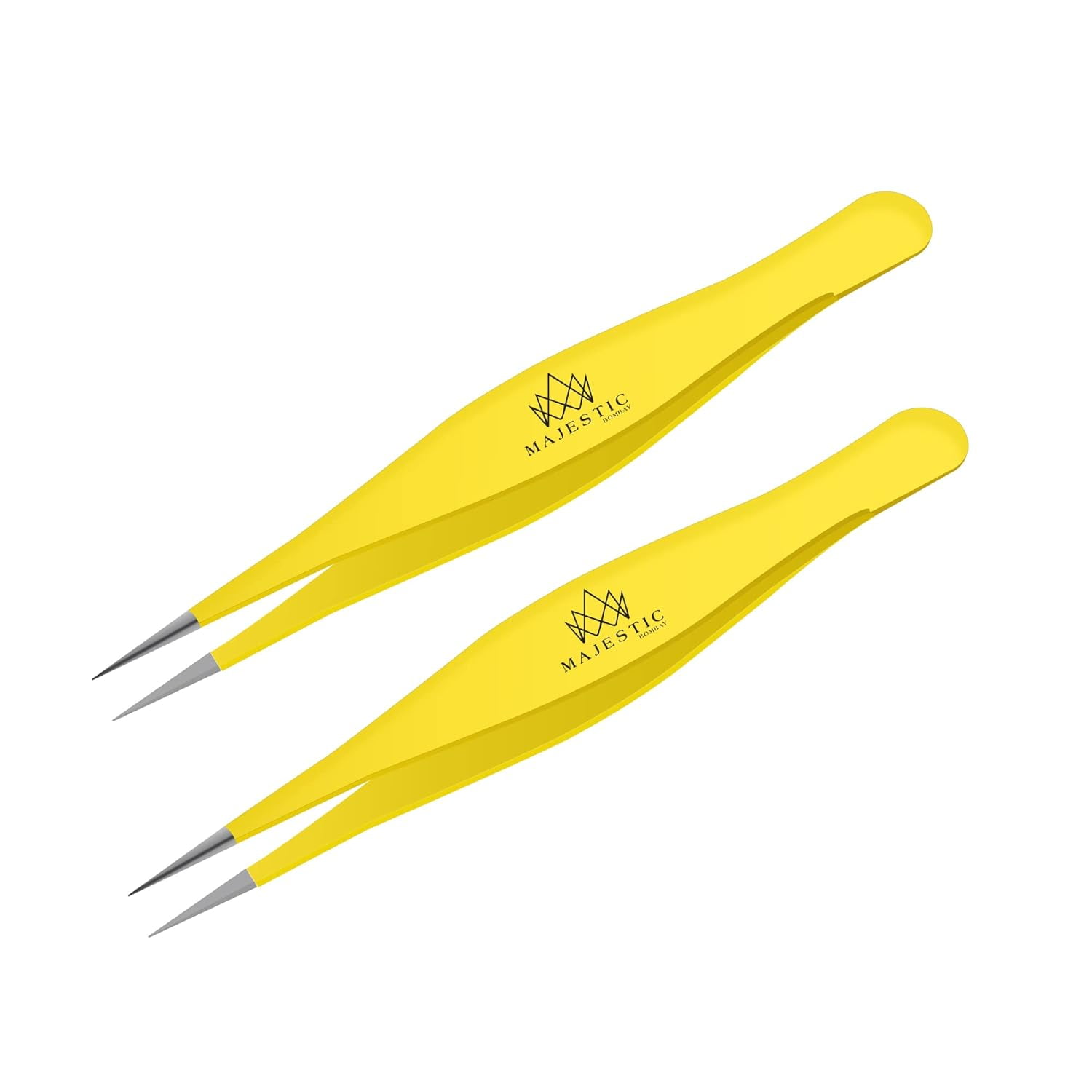 Majestic Bombay Stainless Steel Fine Pointed Tweezers for Women and Men ...