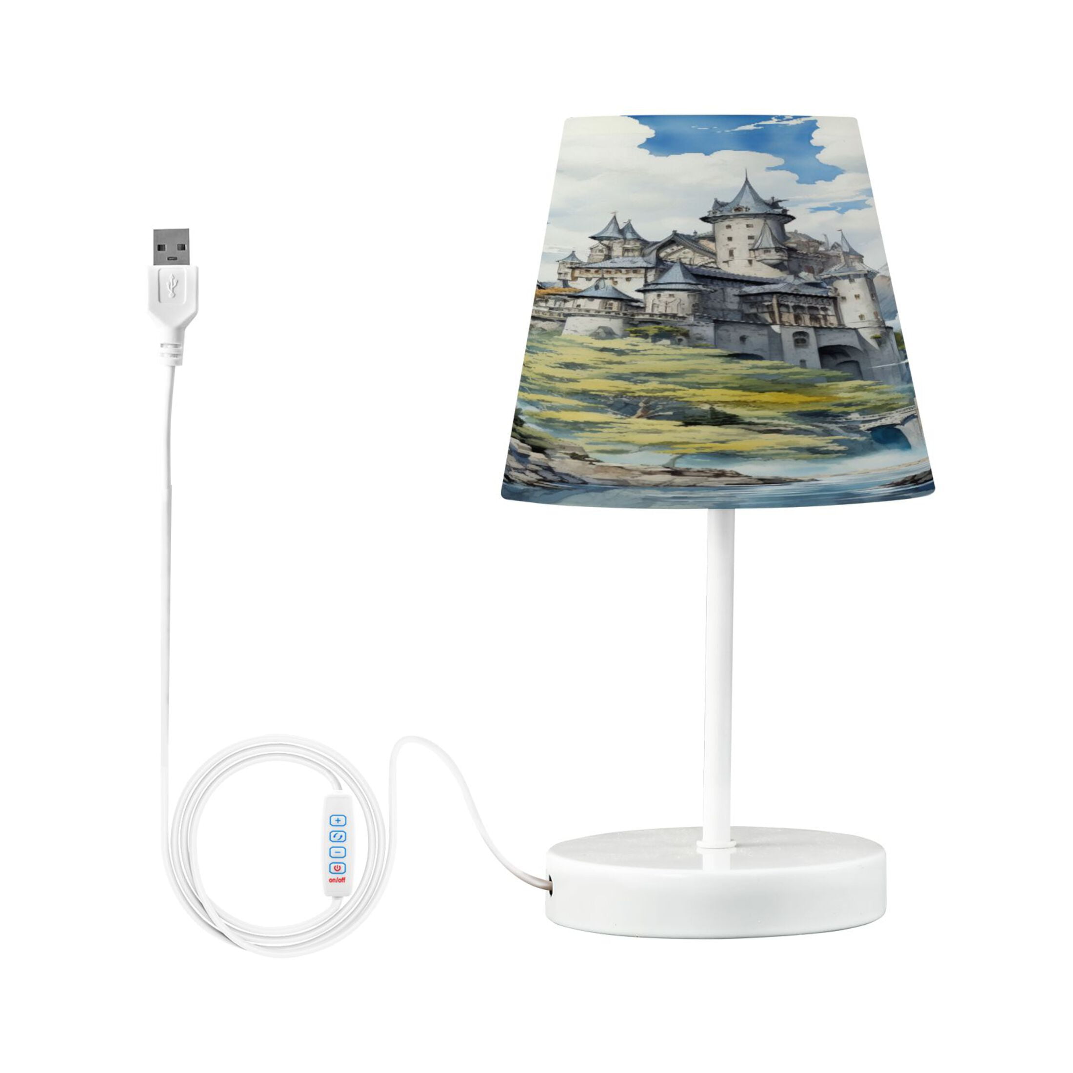 Majestic Castle Atop Mountain Desk Lamp LED Table Nightstand Lamps with ...