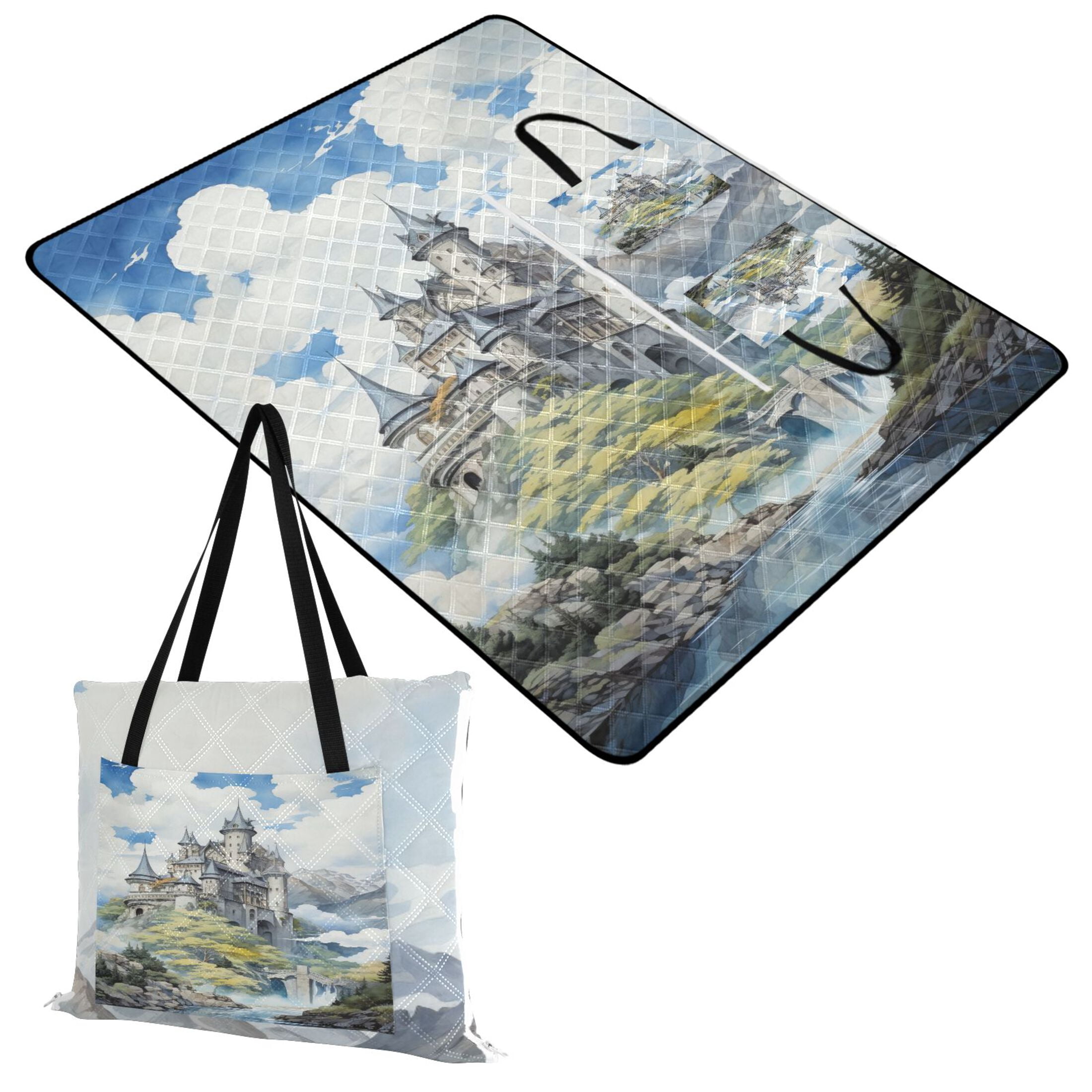 Majestic Castle Atop Mountain Extra Large Picnic Beach Blanket ...