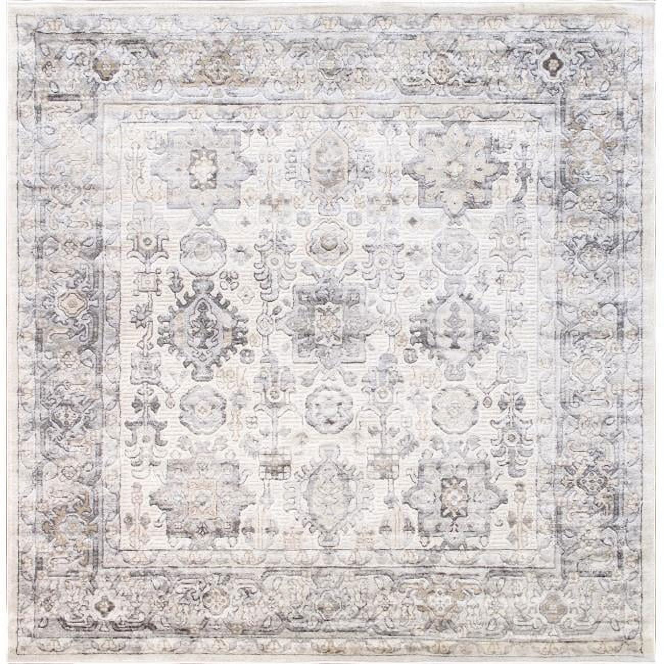 Majestic Collection Polypropylene Square Area Rug- 6' x 6' - Ivory ...