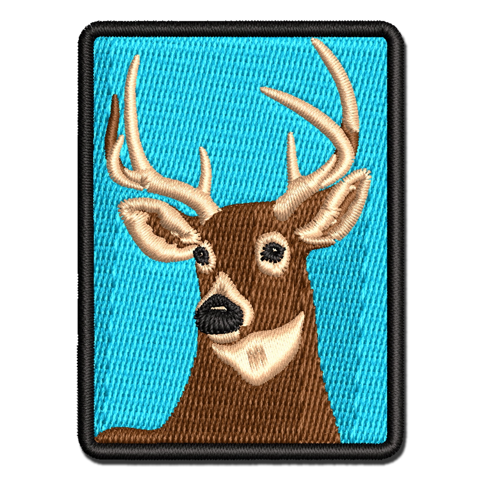 Majestic Deer Buck Head Hunter Hunting Applique Multi-Color Embroidered ...