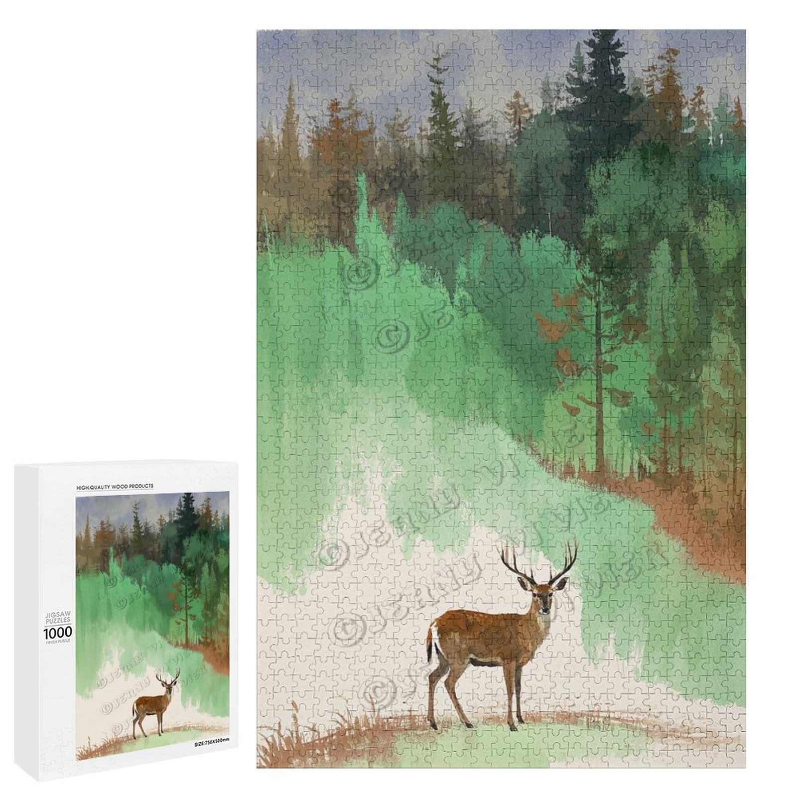 Majestic Deer Jigsaw Puzzle 1000 Pieces – Wooden Puzzle for Adults ...