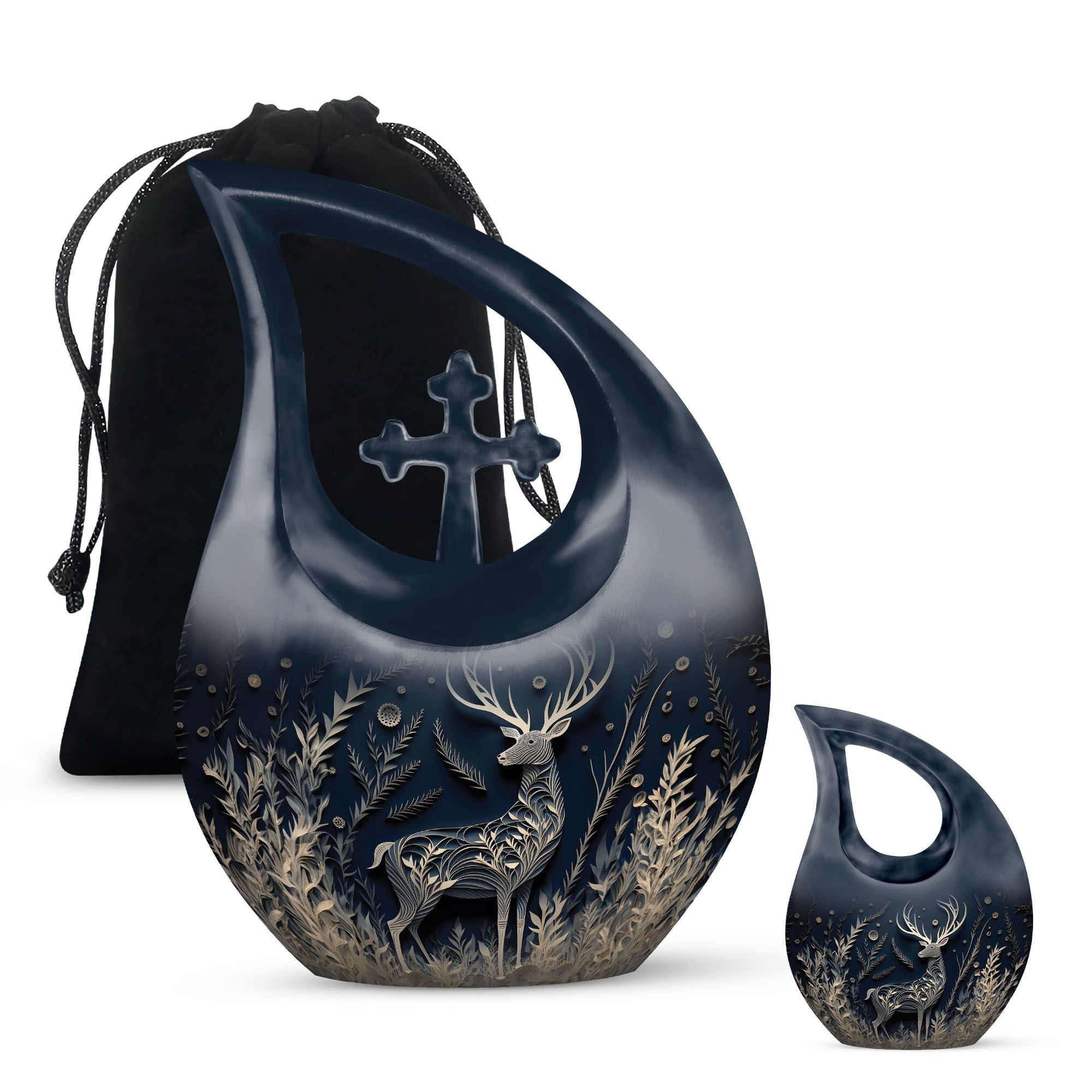 Majestic Deer In Winter Urn - Urns For Adult Mom & Dad - Burial Urns ...