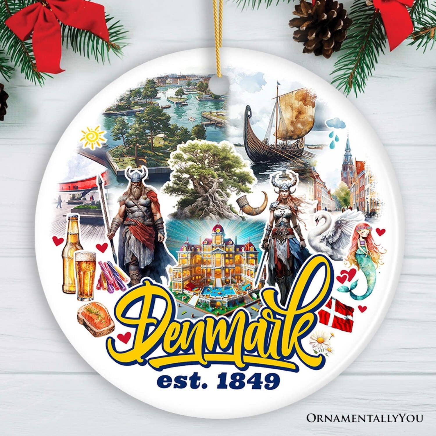 Majestic Denmark Landmarks Ornament, Scandinavian Heritage Christmas ...