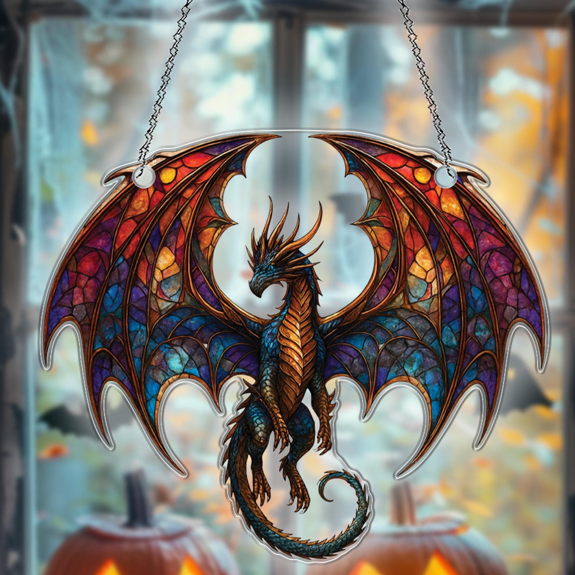 Majestic Dragon Acrylic Ornament Window Hanging, Fantasy Suncatcher ...