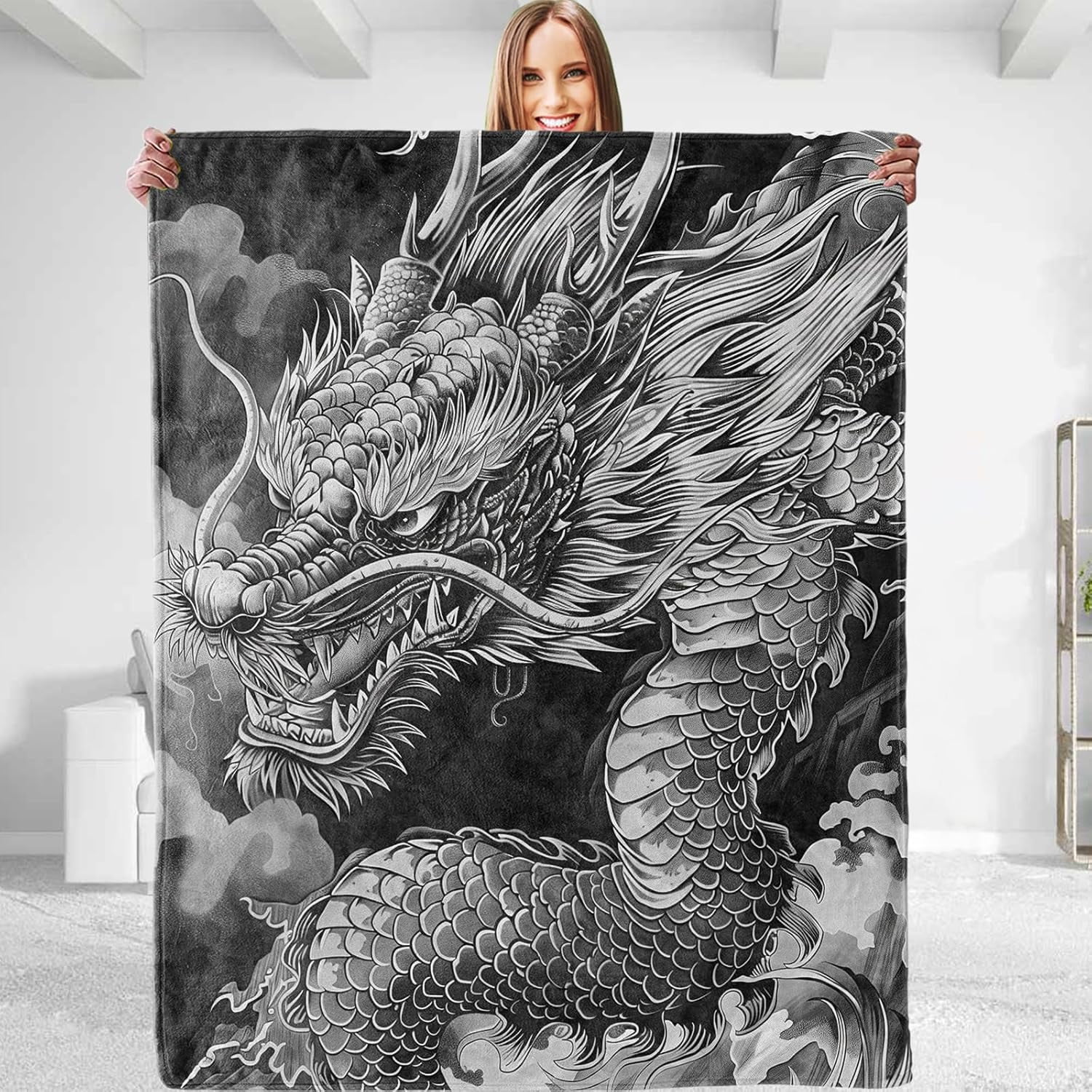 Majestic Dragon Plush Throw Blanket - Soft, Comfy, Lightweight, Warm ...