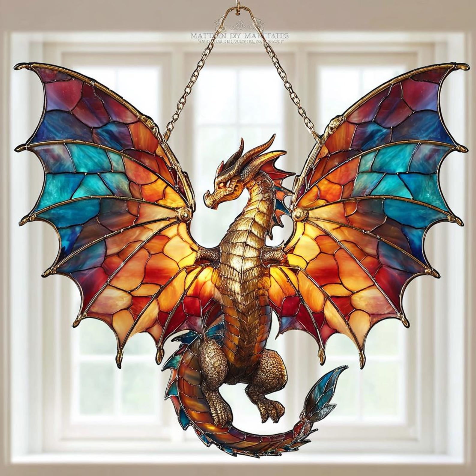 Majestic Dragon Suncatcher Window Hanging | Fantasy Gothic Acrylic ...