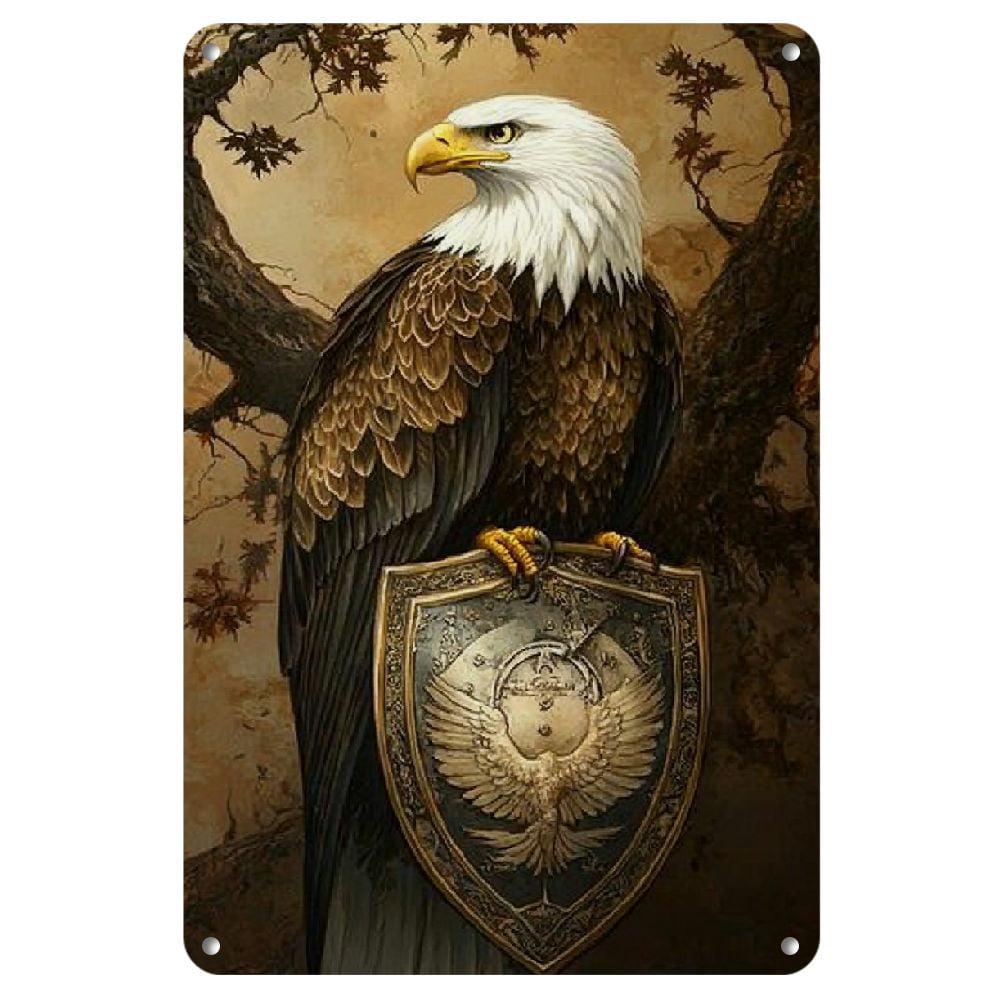 Majestic Eagle Iron Wall Art - 8x12 Inch, Vintage Style Home Decor with ...