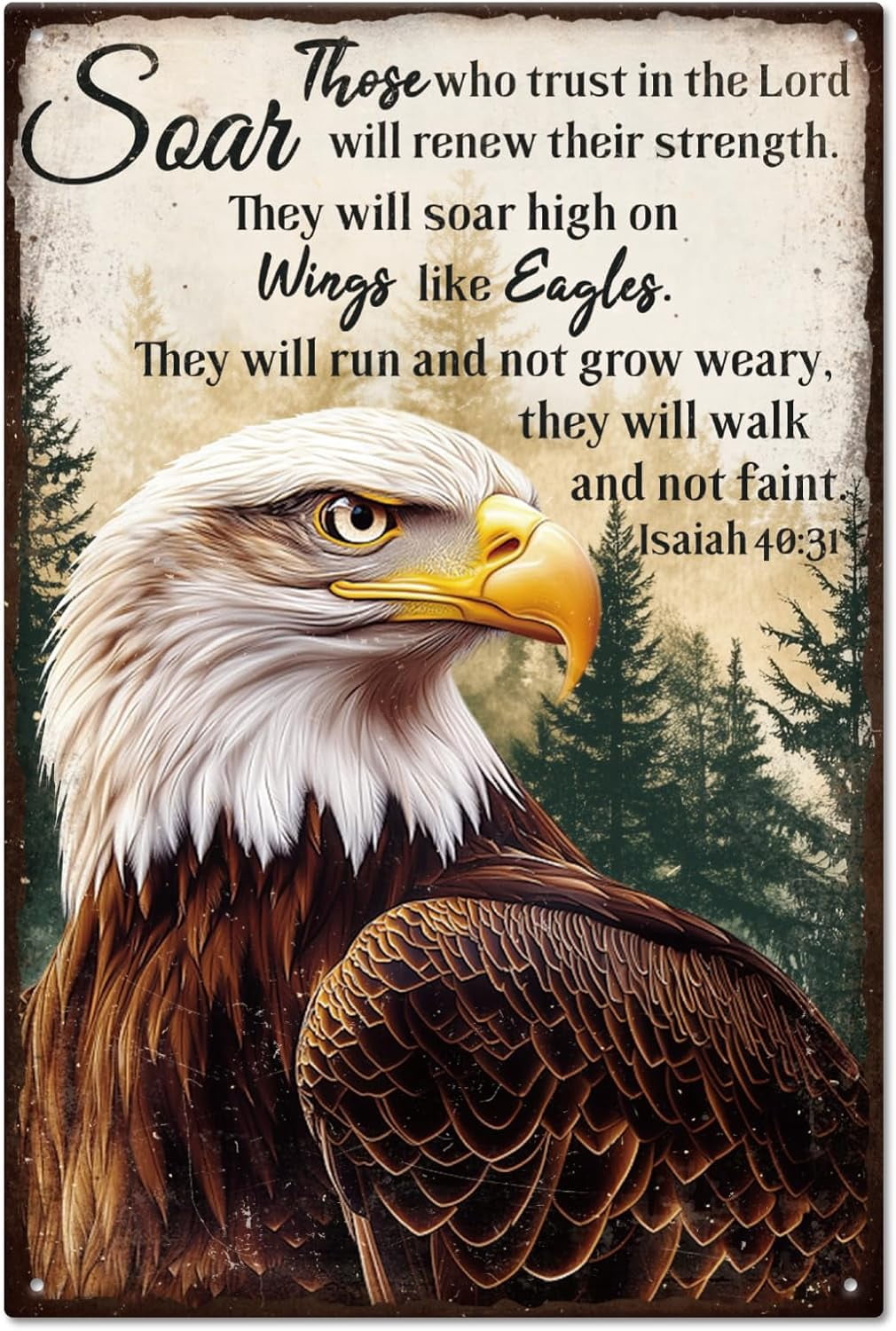 Majestic Eagle Metal Sign 12x8 in Retro Inspiring and Uplifting ...