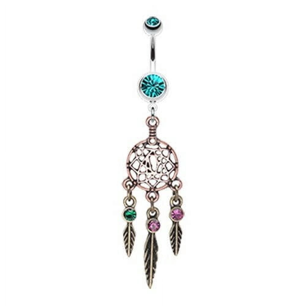 Majestic Elegance Dream Catcher Belly Button Ring - Walmart.com