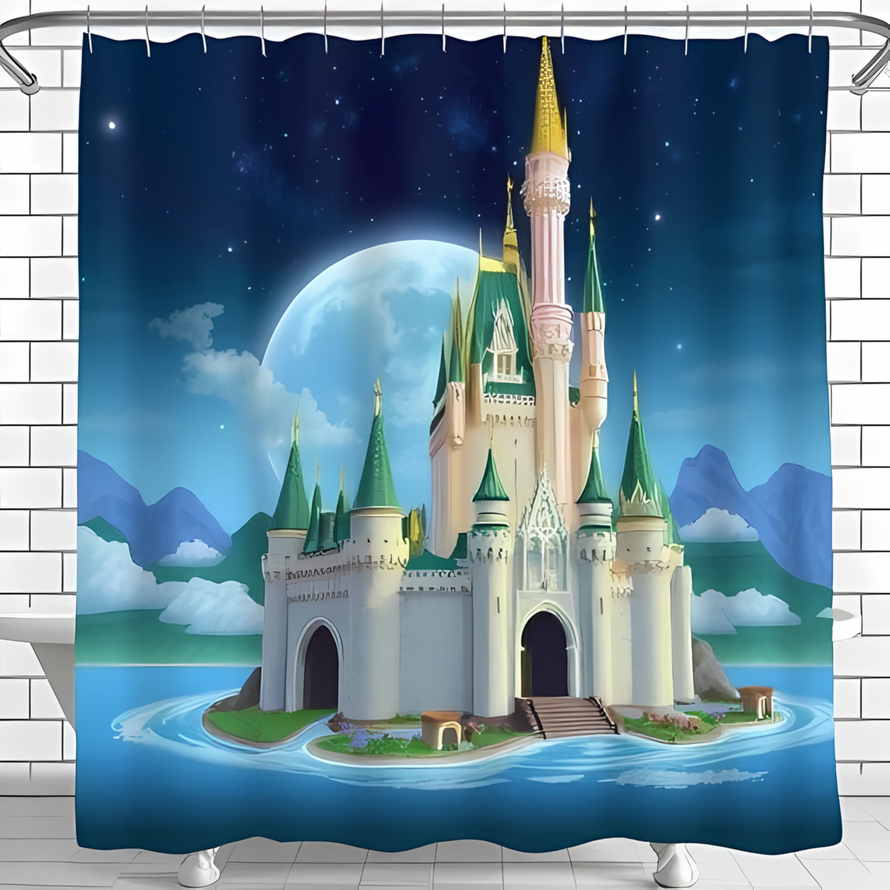 Majestic Fairytale Castle Shower Curtain - Enchanting Design for Rooms ...