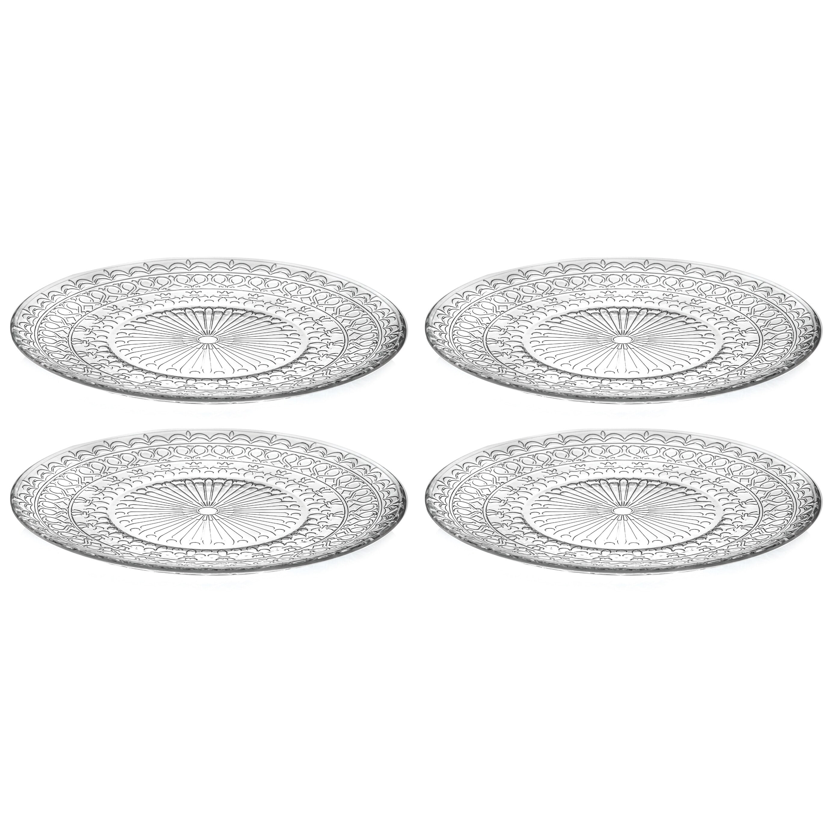Majestic Gifts Inc. Glass Dinner Plate - Set/4 - 10.2" Diameter ...