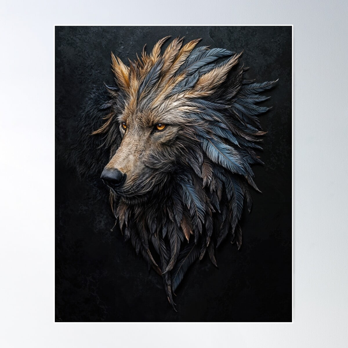 Majestic Gothic Wolf, Gothic Aesthetic Poster Wall Art, Modern Wall ...