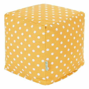 Mina Victory Outdoor Patio Pouf, Woven Stripes & Dots, Indoor/Outside ...