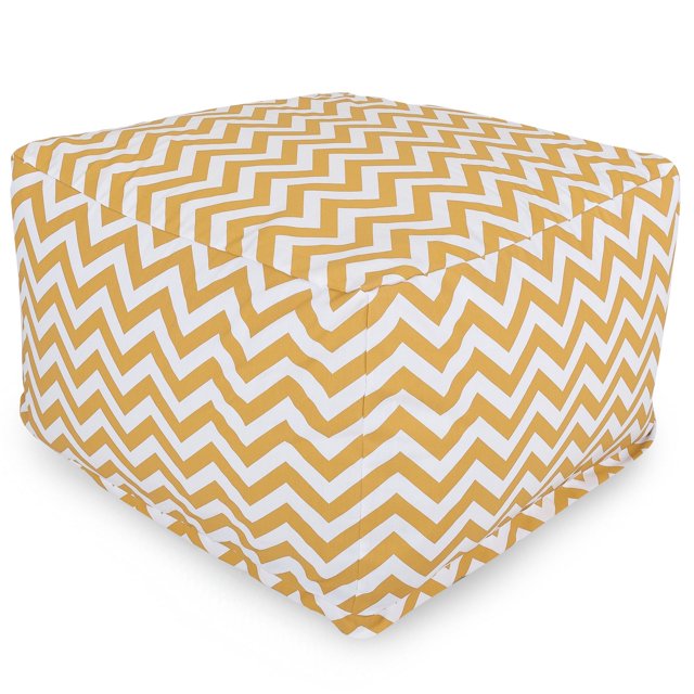 Majestic Home Goods Indoor Outdoor Treated Polyester Yellow Chevron ...