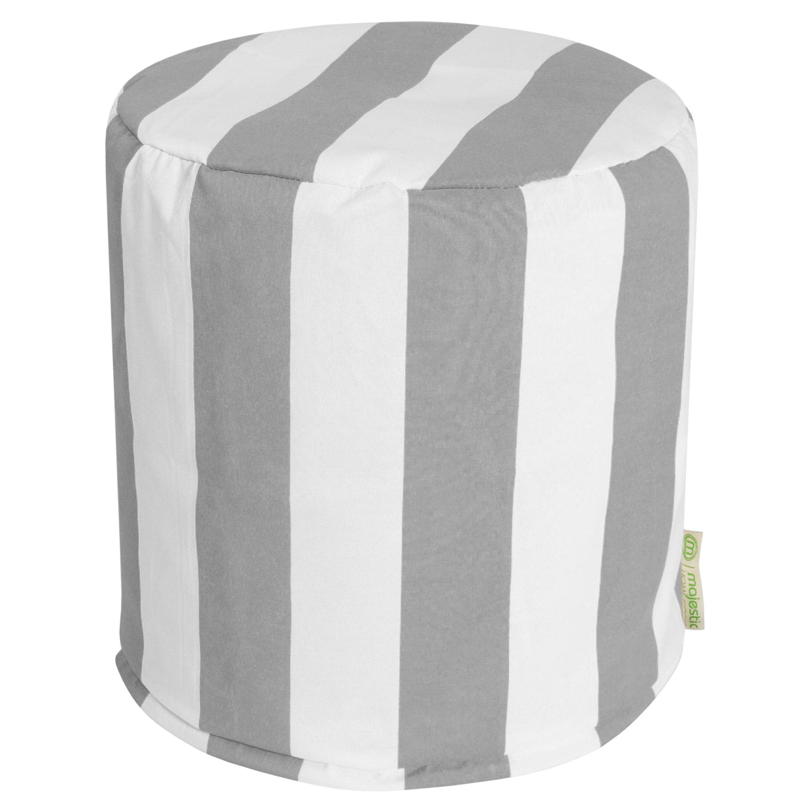 Majestic Home Goods Vertical Stripe Indoor / Outdoor Fabric Pouf ...