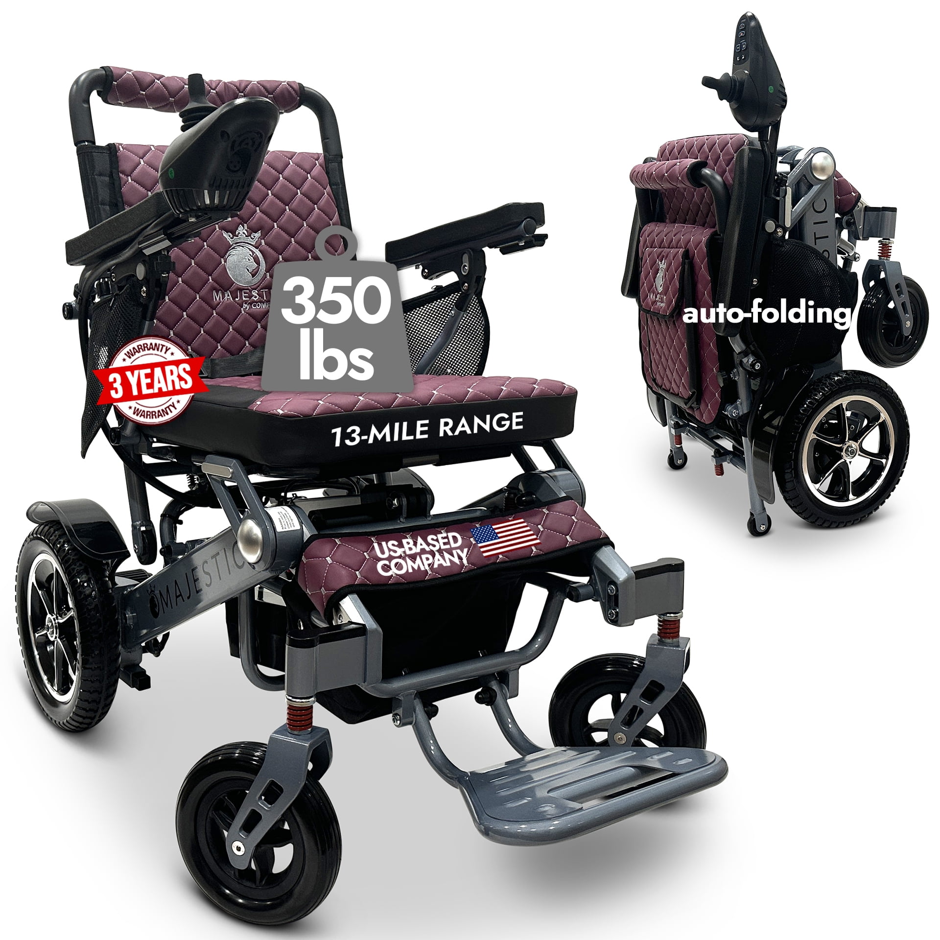 Majestic IQ-7000 Auto Folding Electric Wheelchairs for Adults ...