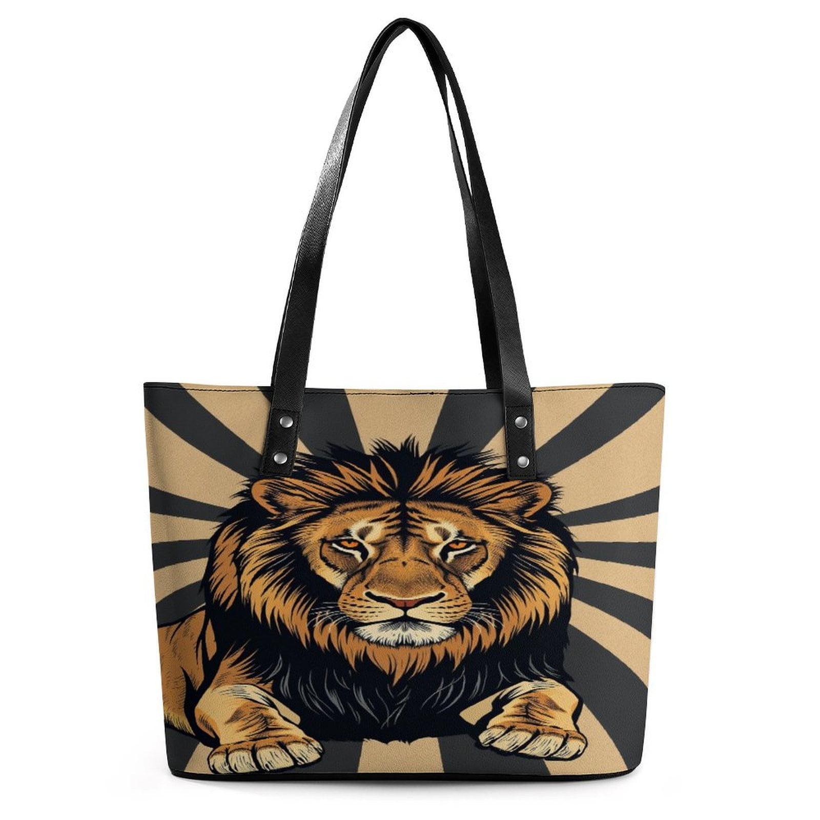 Majestic Lion King Handbags PU Leather Shoulder Bag Tote Bag Top-Handle ...