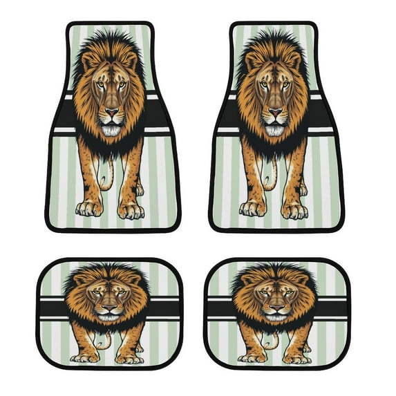 Majestic Male Lion Car Floor Mats 4 Pieces Car Floor Mats Full Set, All ...