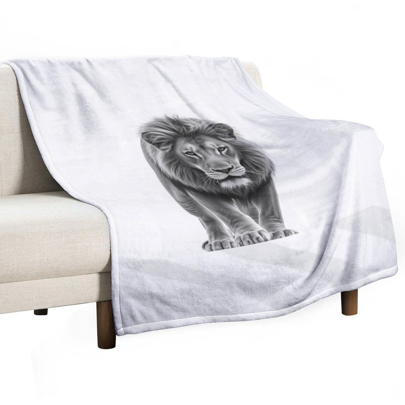 Majestic Male Lion Throw Blanket for Sofa Luxury Home Interior Blankets ...