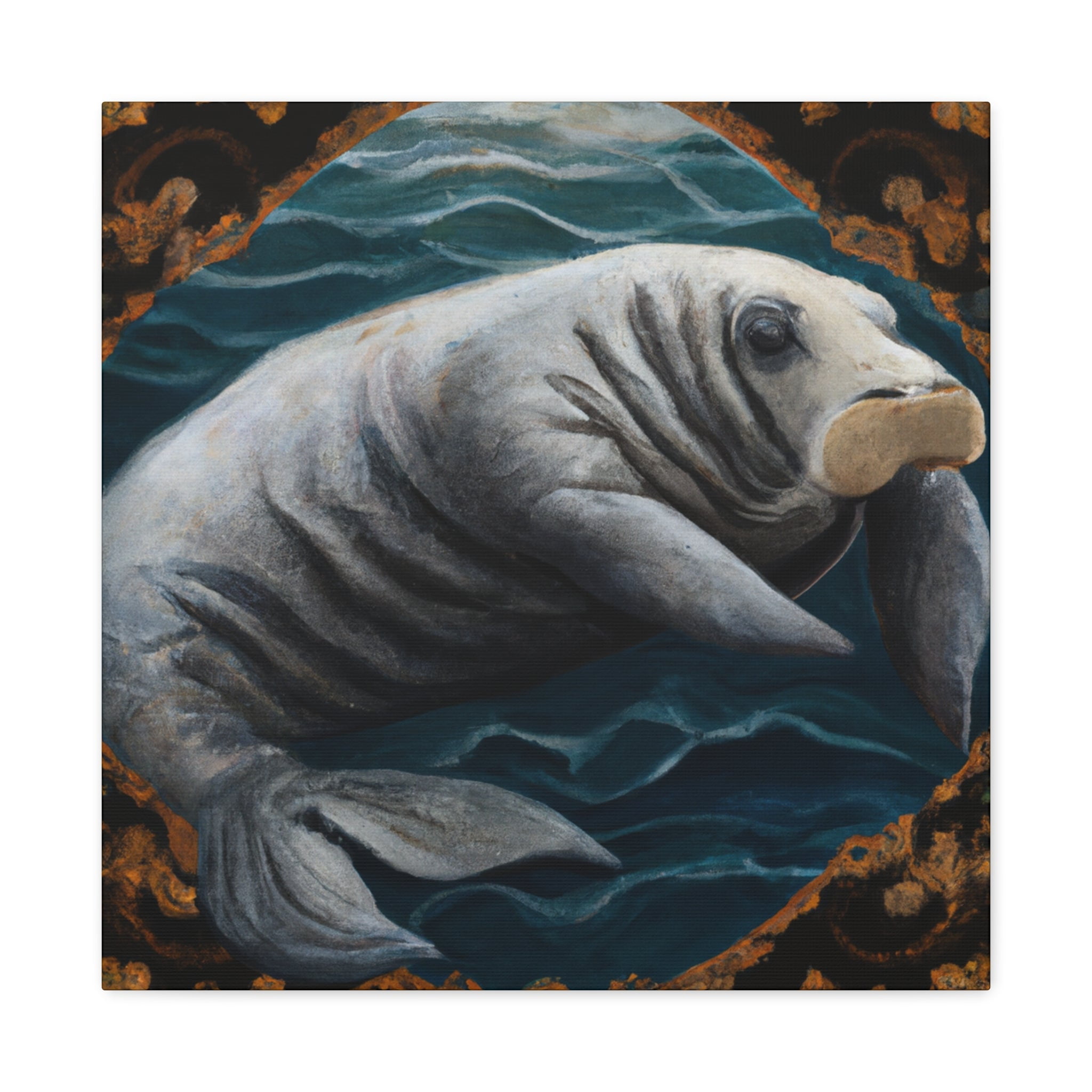Majestic Manatee Pose. - Canvas - Walmart.com