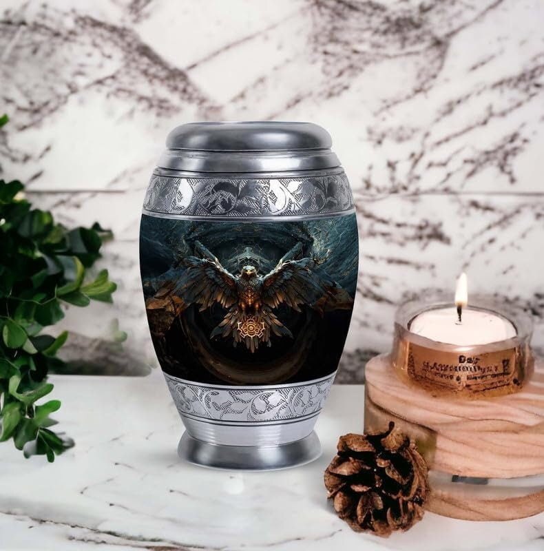 Majestic Memorial Urn with Eagle Design, Artistic and Decorative ...