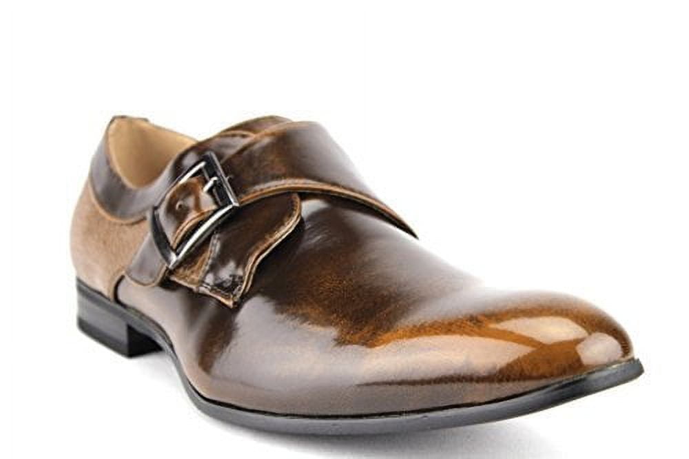 Majestic Men's 96505 Single Monkstrap Faux Snake Heel Texture Loafers ...