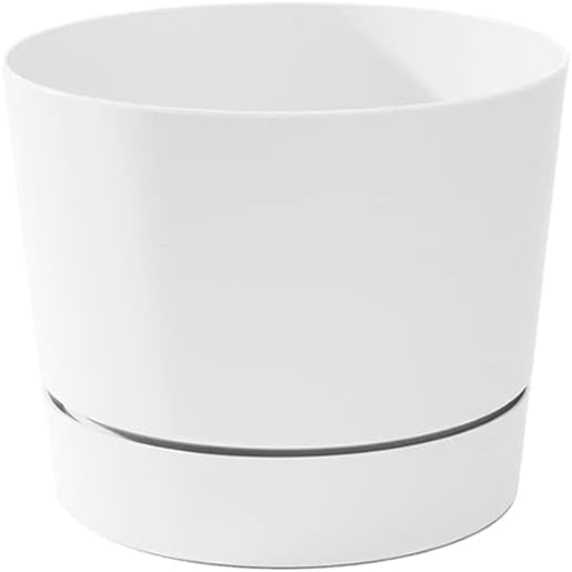 Majestic Mid-Century Modern Low Profile Cylinder Pot, Matte White, 12.5 ...