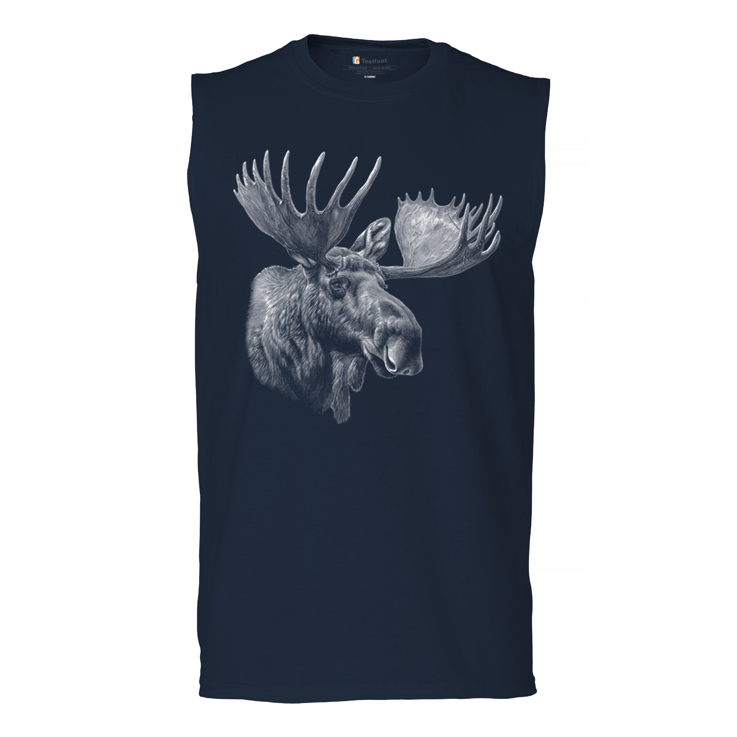 Majestic Moose Portrait Muscle Shirt Wildlife Nature Northwoods Alaskan ...