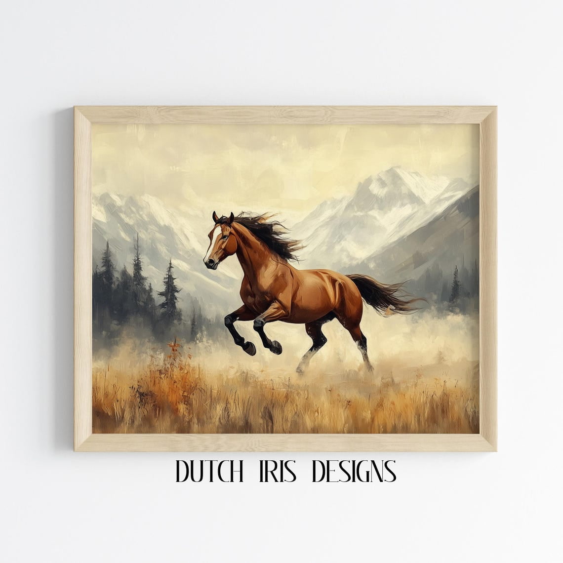 Majestic Mustang In Mountain Landscape, Wild Horse Running Scene ...
