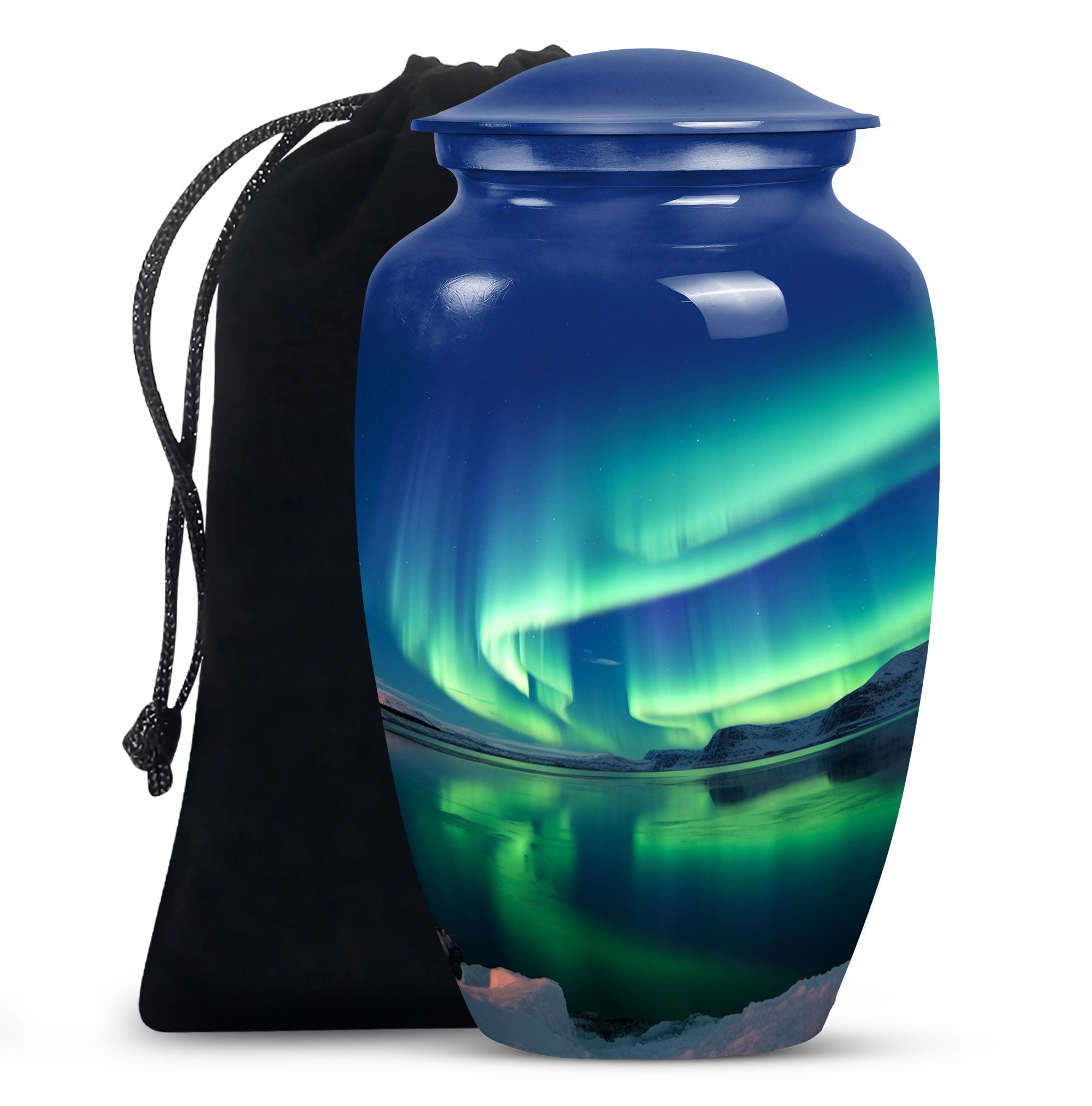 Majestic Northern Lights Over A Frozen Landscape - Ash Urn For Adults ...