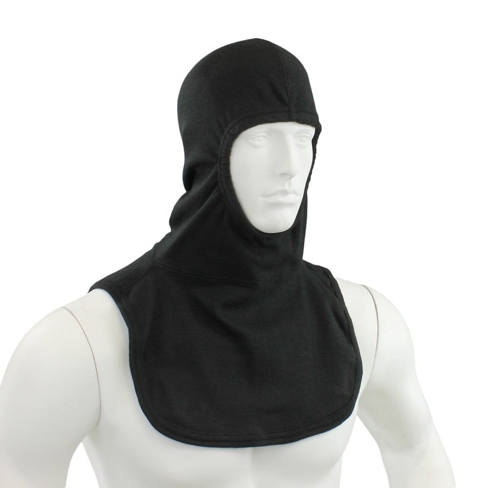Majestic Notched Shoulder Hood, Nomex 2-ply, Black Outer Layer & White ...