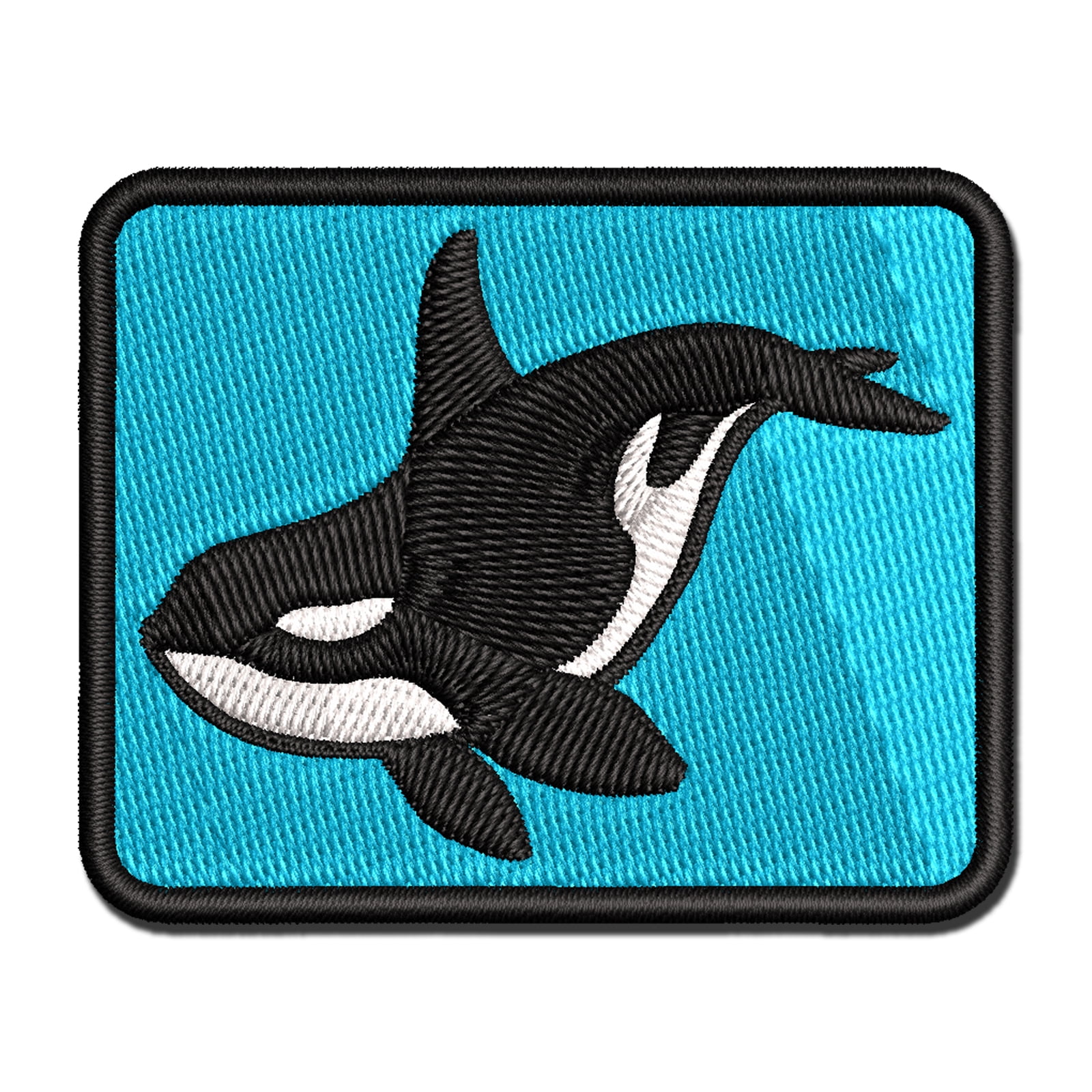 Majestic Orca Killer Whale Applique Multi-Color Embroidered Hook & Loop Patch - 3.5 Inch Large ...