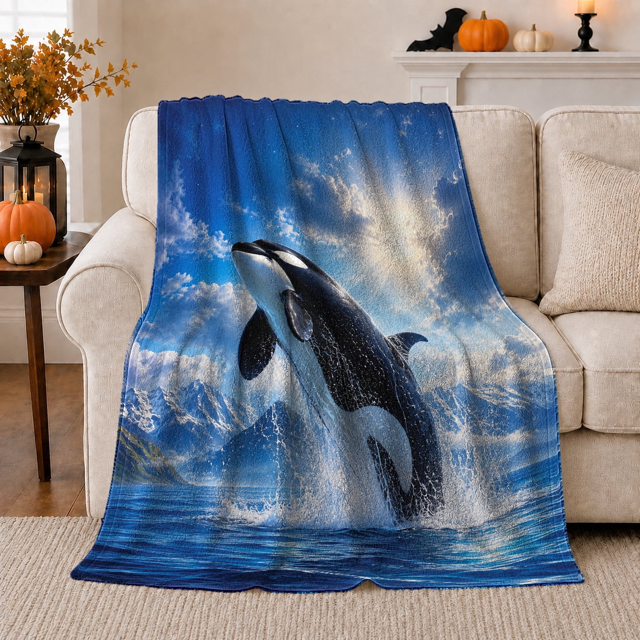 Majestic Orca Leaping Ocean Waves Realistic Digital Art, Peaceful ...